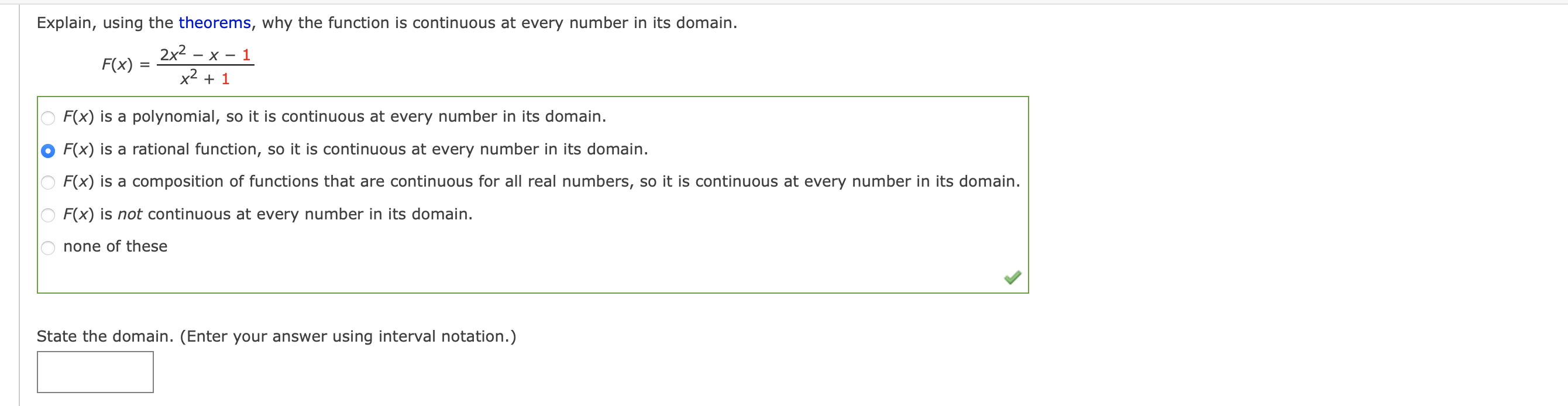 Solved Explain, using the theorems, why the function is | Chegg.com
