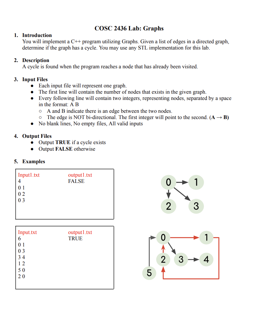 Cosc 2436 Lab Graphs 1 Introduction You Will
