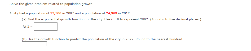 Solved Solve the given problem related to population growth. | Chegg.com
