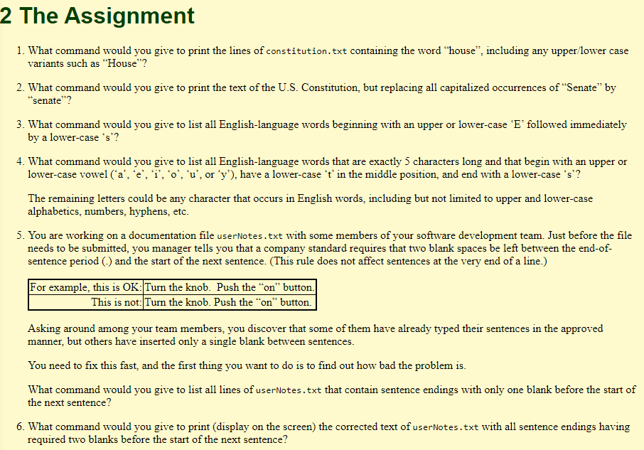 Solved 1 General Instructions For This Assignment You Will Chegg