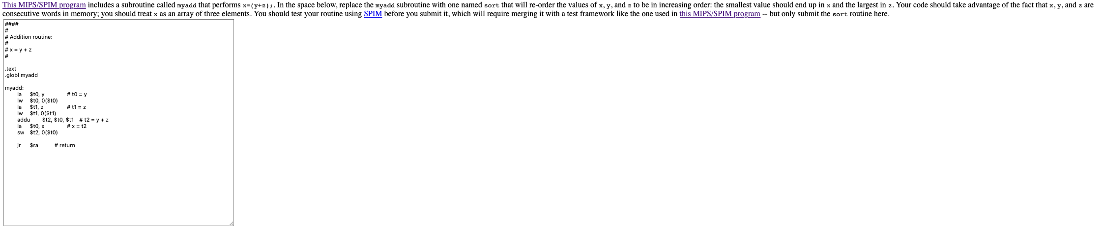Solved This MIPS/SPIM program includes a subroutine called | Chegg.com
