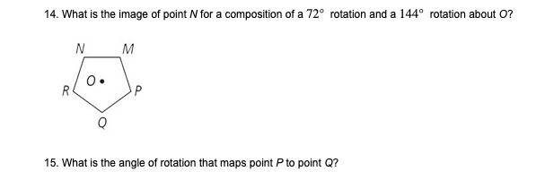 Solved 14. What is the image of point N for a composition of | Chegg.com