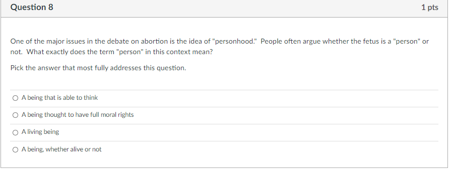 Solved Question 8 1 pts One of the major issues in the | Chegg.com