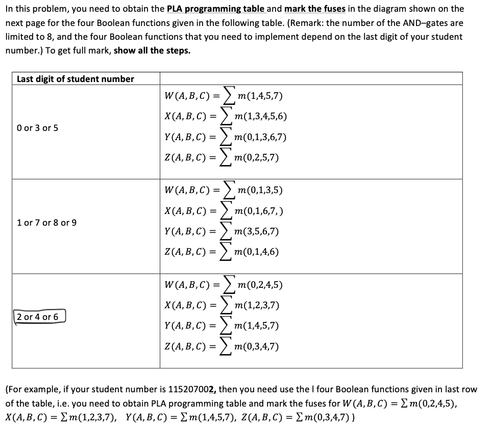 Solved In this problem, you need to obtain the PLA | Chegg.com