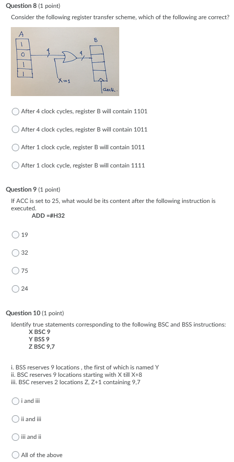 Solved Question 1 (1 point) Which two registers of ASC | Chegg.com