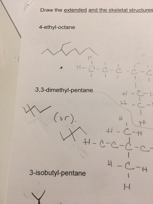 Solved Draw the extended and the skeletal structures | Chegg.com
