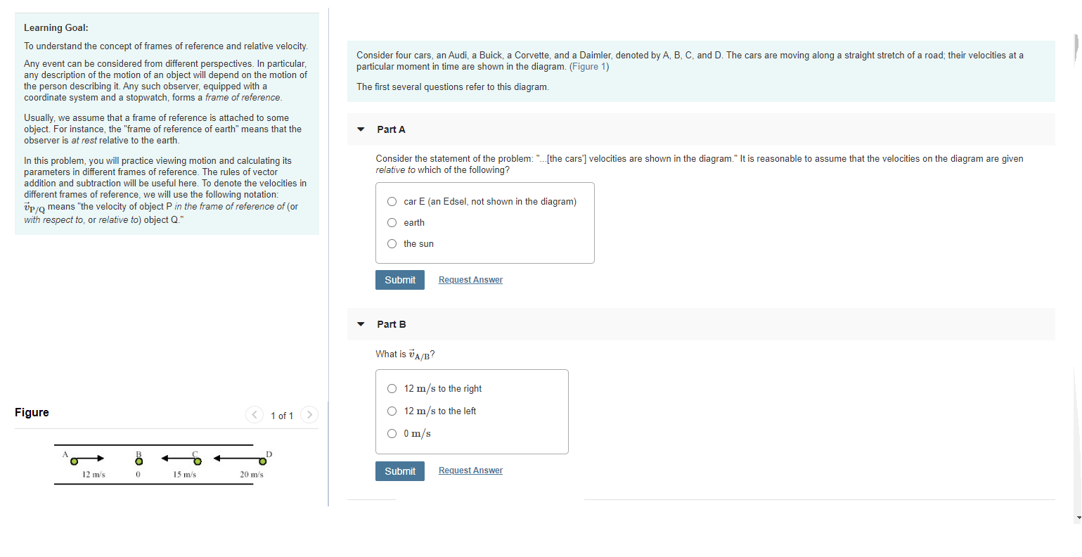 Solved Learning Goal: To understand the concept of frames of | Chegg.com