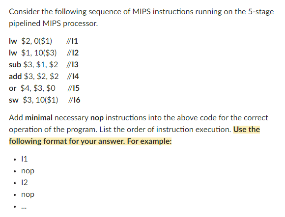 Solved Consider the following sequence of MIPS instructions | Chegg.com