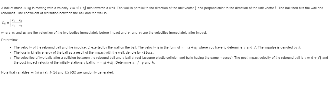 Solved rebounds. The coefficient of restitution between the | Chegg.com