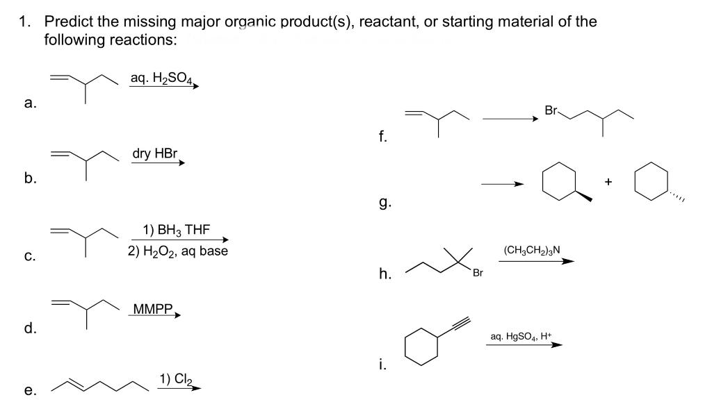 Solved Predict the missing major organic product(s), | Chegg.com