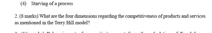 Solved 2. (8 marks) What are the four dimensions regarding | Chegg.com