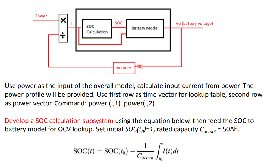 Battery Model Development Open-circuit voltage | Chegg.com