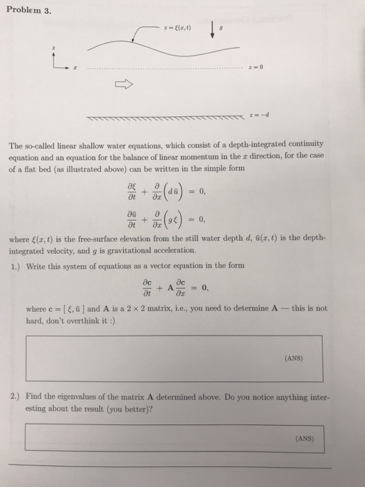 Solved Problem 3 The So Called Linear Shallow Water