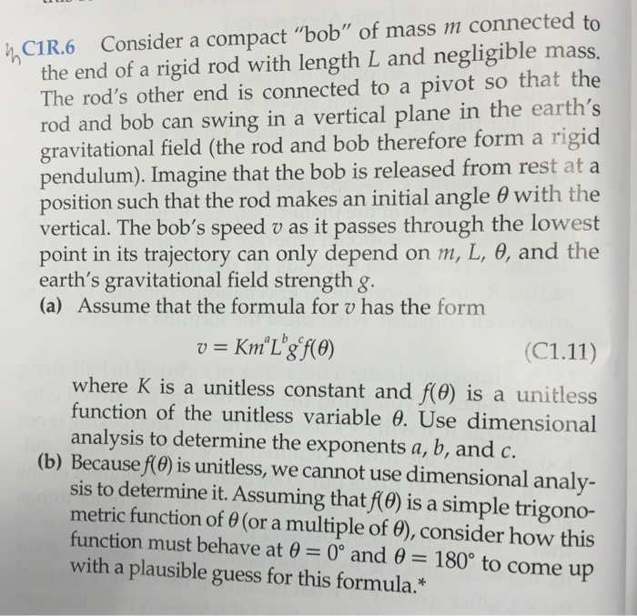 Solved Use dimensional analysis to determine exponents a,b, | Chegg.com