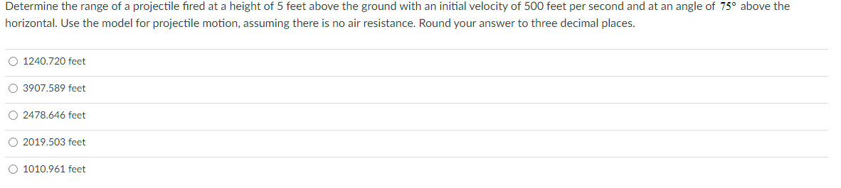 Solved Determine the range of a projectile fired at a height | Chegg.com