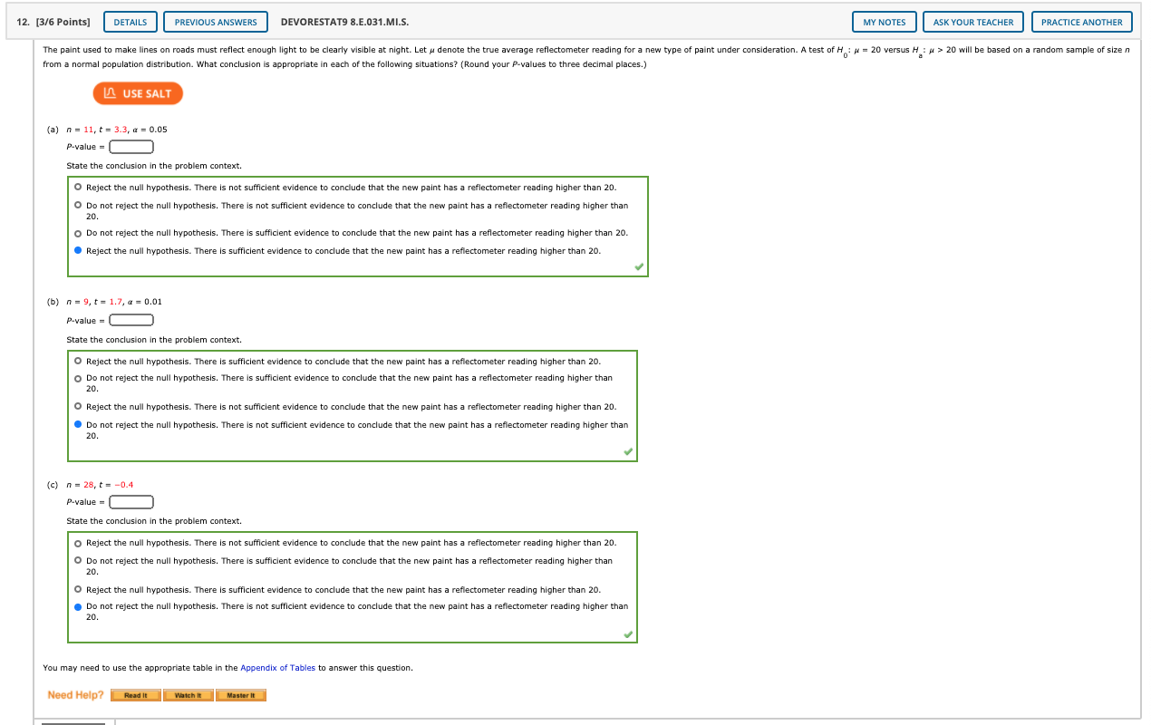 Solved 12. [3/6 Points] DETAILS PREVIOUS ANSWERS DEVORESTAT9 | Chegg.com