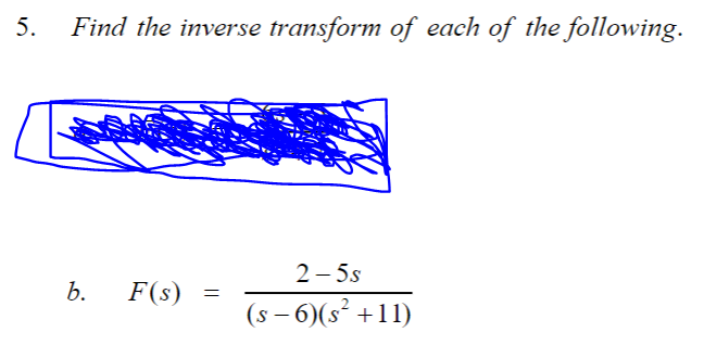 Solved 5. Find the inverse transform of each of the | Chegg.com