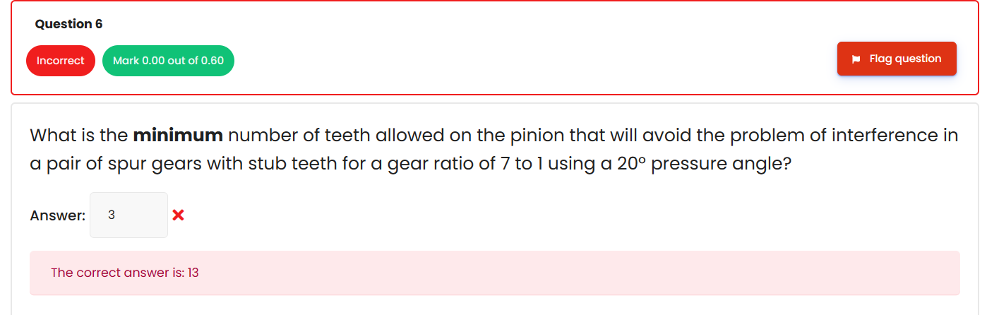 Solved What is the minimum number of teeth allowed on the | Chegg.com