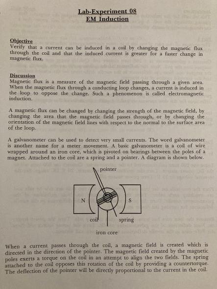 Solved Lab-Experiment 08 EM Induction Objective Verify that | Chegg.com