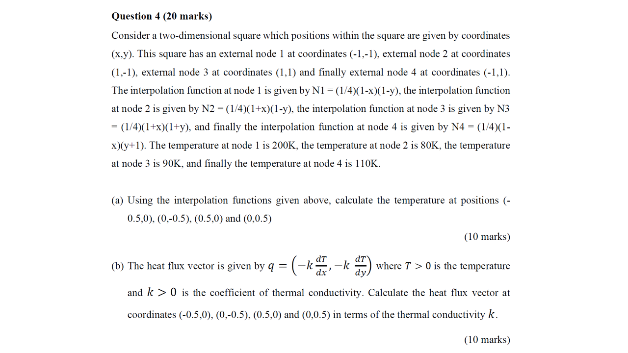 Solved Question 4 (20 marks) Consider a two-dimensional | Chegg.com