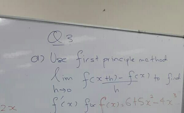 Solved as Use first principle method lim fcx th)-f(x) to | Chegg.com