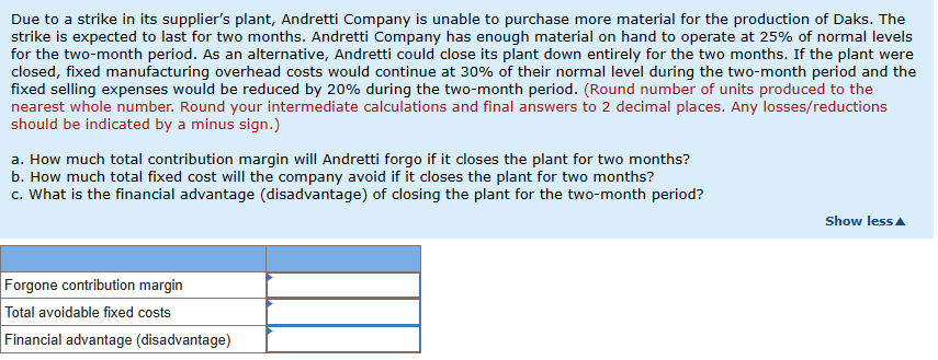 Solved Problem 6-18 (Algo) Relevant Cost Analysis in a | Chegg.com