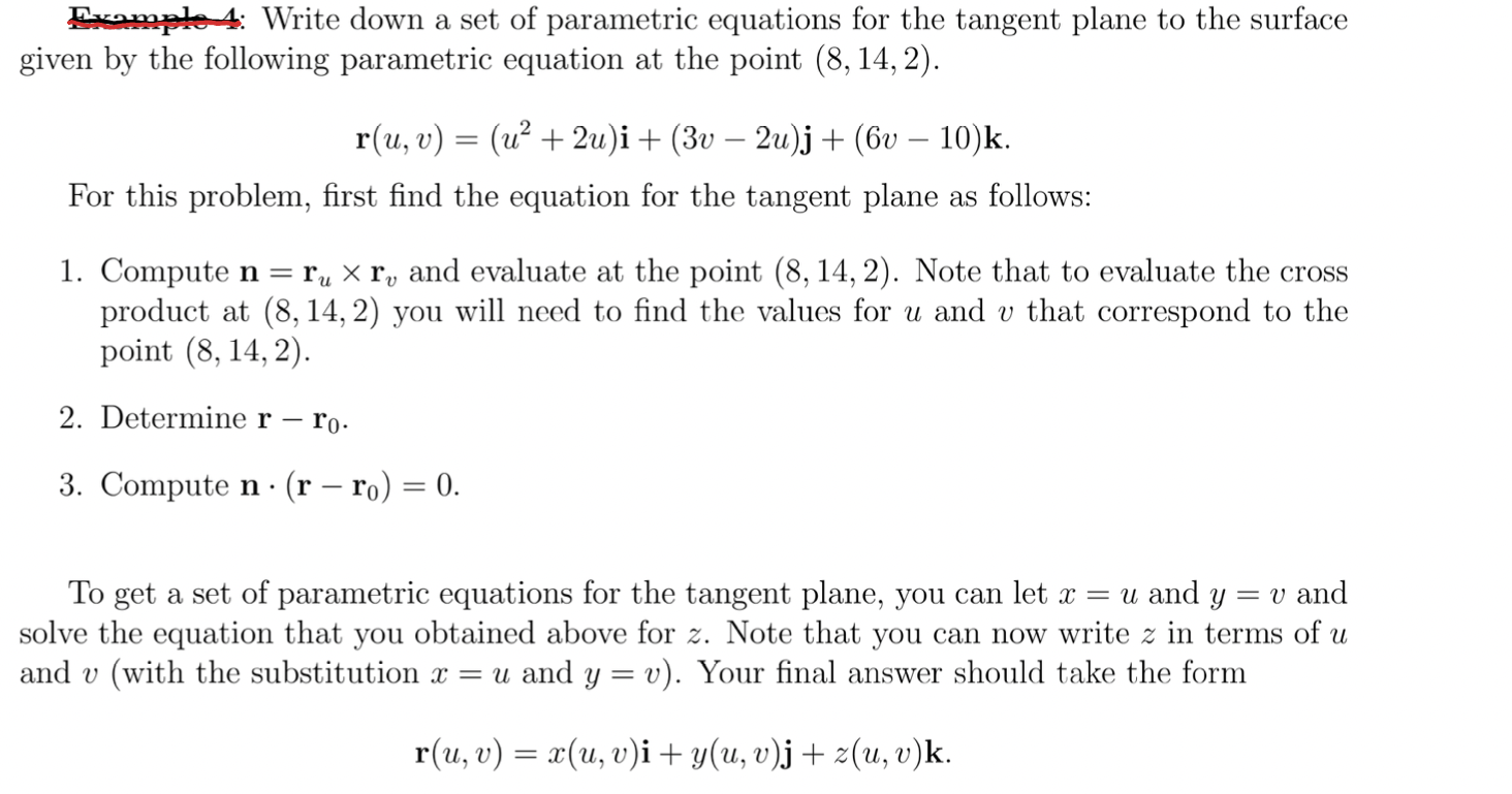 Solved Dempen: Write down a set of parametric equations for | Chegg.com
