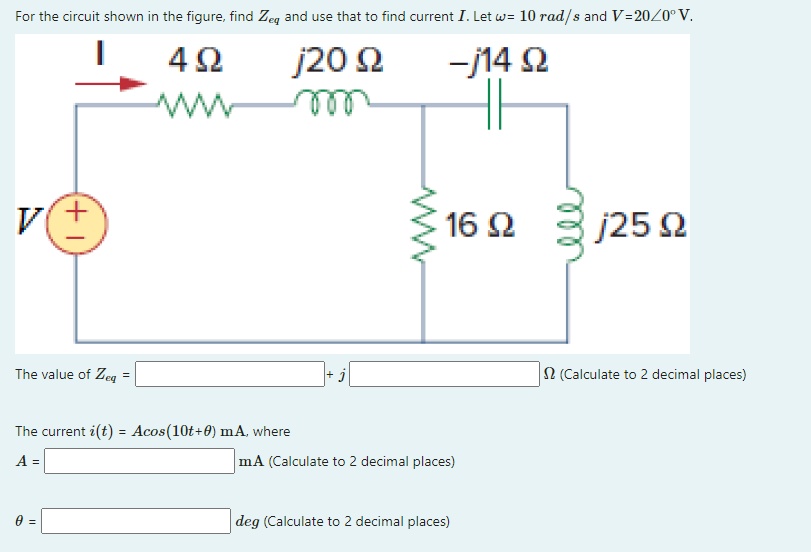 Solved For the circuit shown in the figure, find Zeq and use | Chegg.com