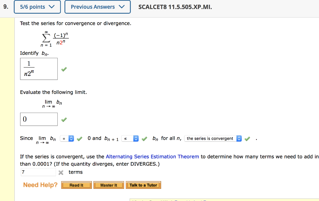 Solved 9. 5/6 points v Previous Answers V SCALCET8 | Chegg.com