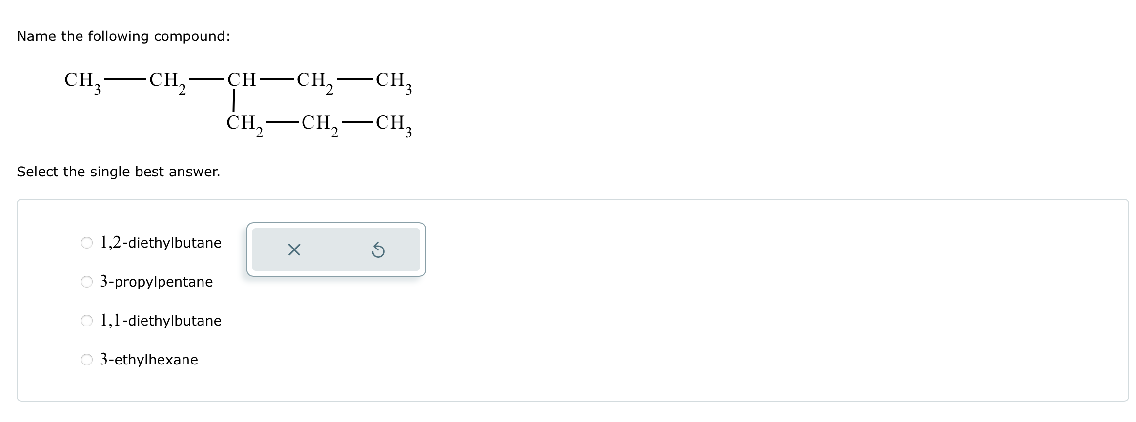 Solved Name the following compound:Select the single best | Chegg.com