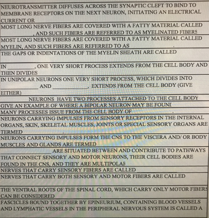Solved NEUROTRANSMITTER DIFFUSES ACROSS THE SYNAPTIC CLEFT | Chegg.com
