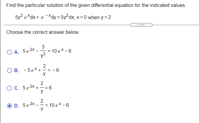 Solved find the particular solution of the given | Chegg.com