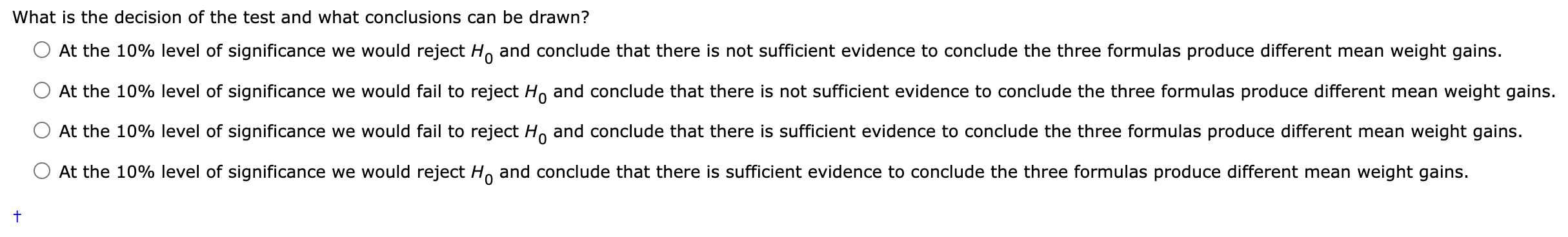 Solved hypothesis that the three formulas produce the same | Chegg.com
