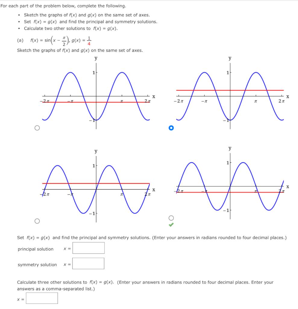 Solved or each part of the problem below, complete the | Chegg.com