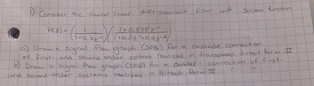 Consider the causal linear shift-invariant filter | Chegg.com