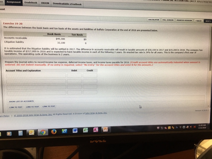 Solved Gradebook ORION Downloadable eTextbeok AL ALUBUNTING | Chegg.com