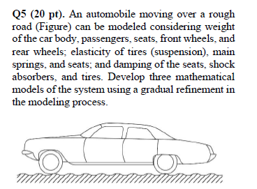 Solved Q5 (20pt). An automobile moving over a rough road | Chegg.com