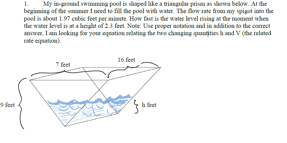 Solved 1. My in-ground swimming pool is shaped like a | Chegg.com