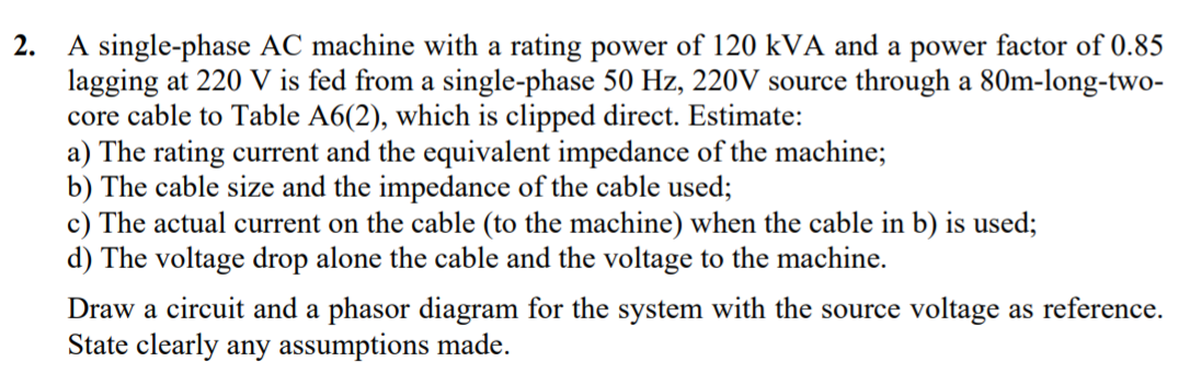 Solved 2. A single-phase AC machine with a rating power of | Chegg.com