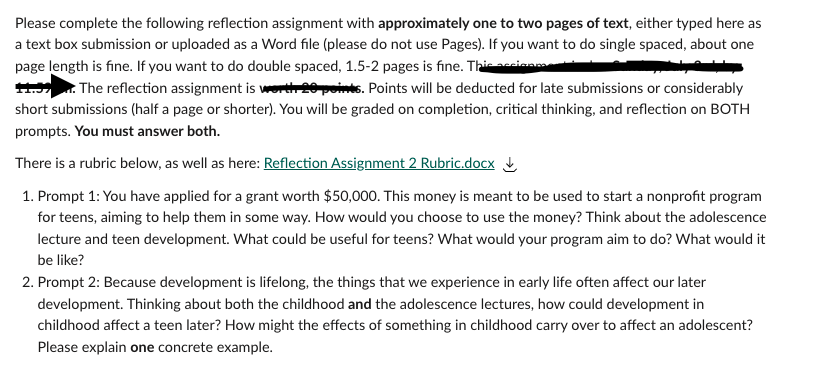 Solved Please complete the following reflection assignment | Chegg.com