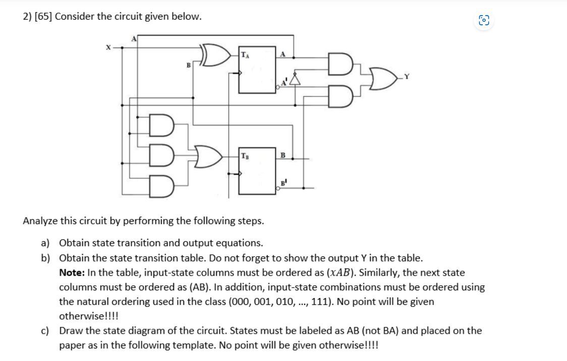 Solved 2) [65] Consider the circuit given below. [io] | Chegg.com
