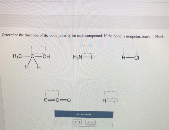 Solved Determine the direction of the bond polarity for each | Chegg.com
