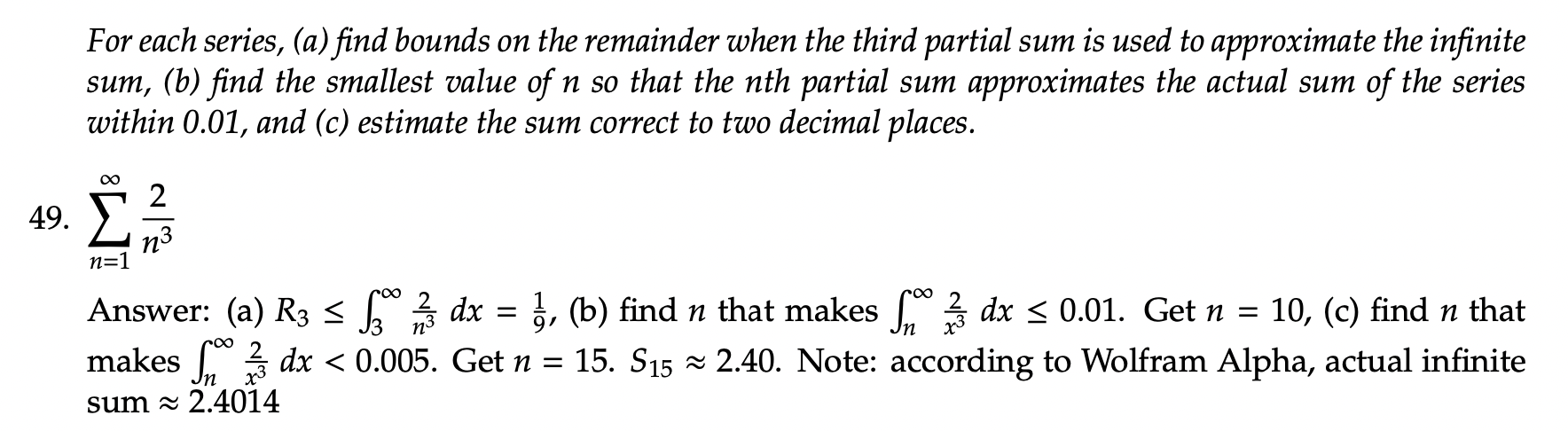 Solved For each series, (a) find bounds on the remainder | Chegg.com