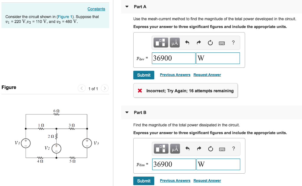 Solved Part A Constants Consider the circuit shown in | Chegg.com
