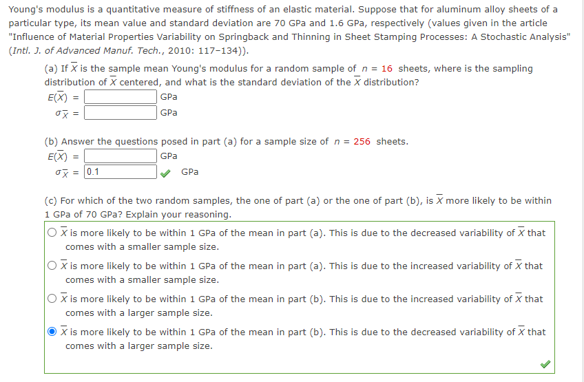 Solved Young's modulus is a quantitative measure of | Chegg.com