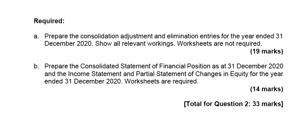 Solved Required: a. Prepare the consolidation adjustment and | Chegg.com