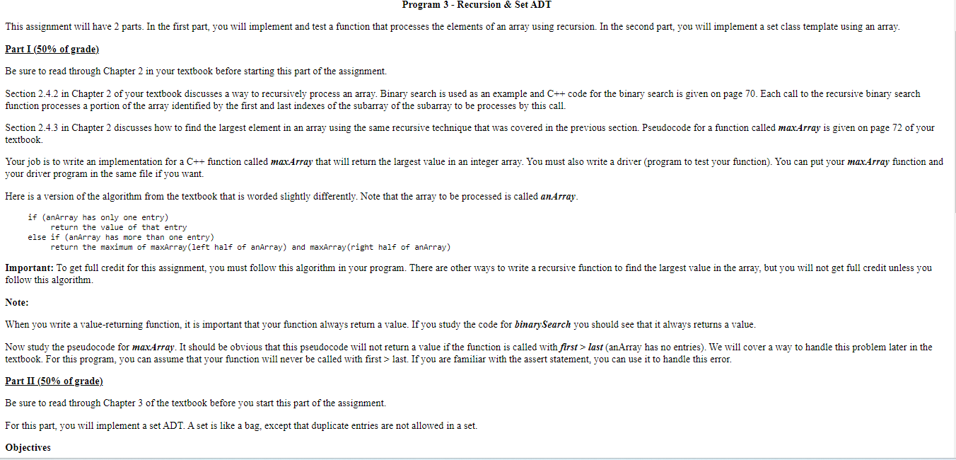 Part I ( 50% of grade). Be sure to read through | Chegg.com