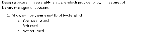 Solved Design a program in assembly language which provide | Chegg.com