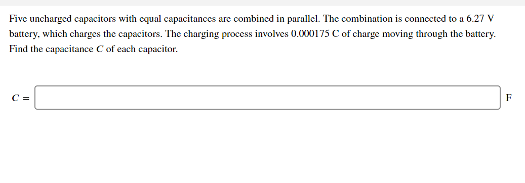 Solved Five Uncharged Capacitors With Equal Capacitances Are