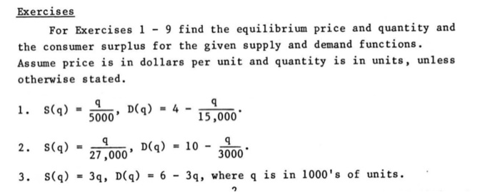 Solved Exercises For Exercises 1 -9 find the equilibrium | Chegg.com